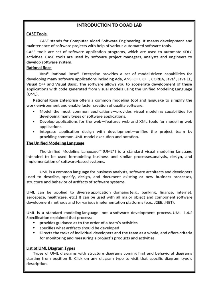 OOAD Lab REC For Iiibca 2024 April | PDF | Unified Modeling Language ...