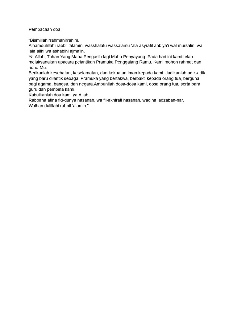 Pembacaan Doa | PDF