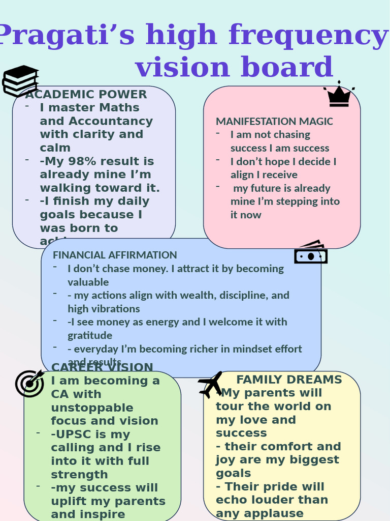 Pragati's Vision Board for Success | PDF