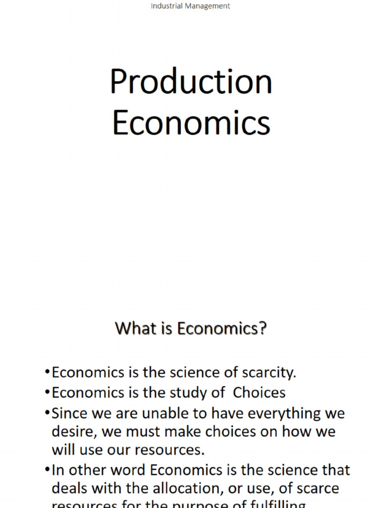 Production Economics | PDF