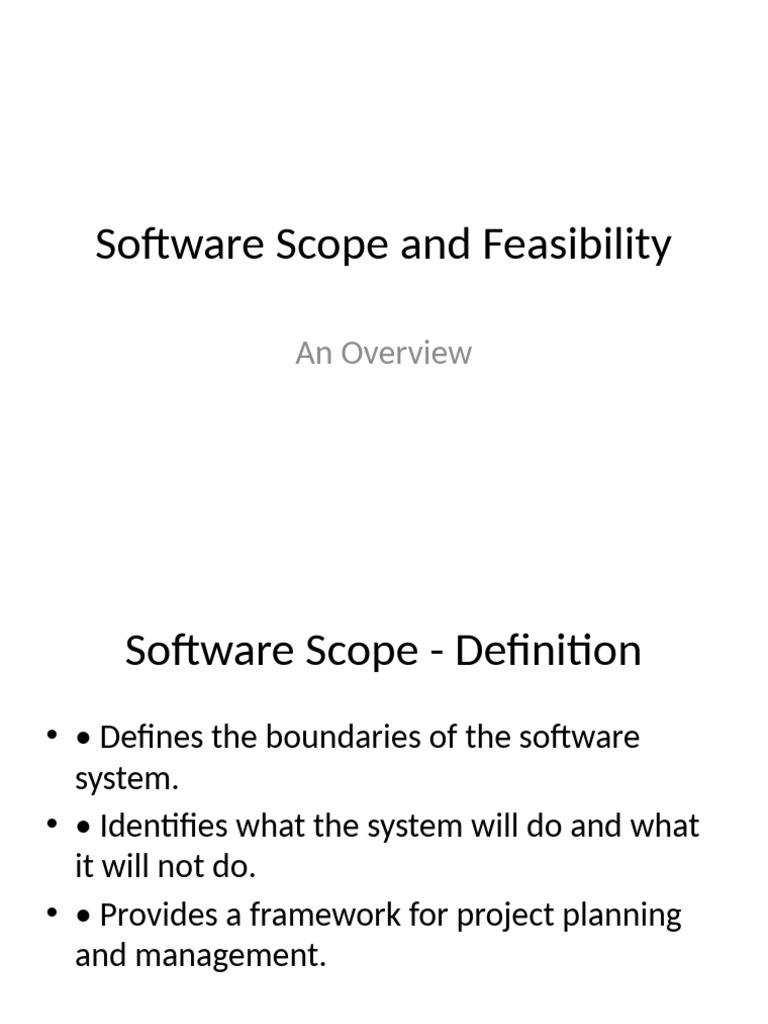 Software Scope and Feasibility Overview | PDF