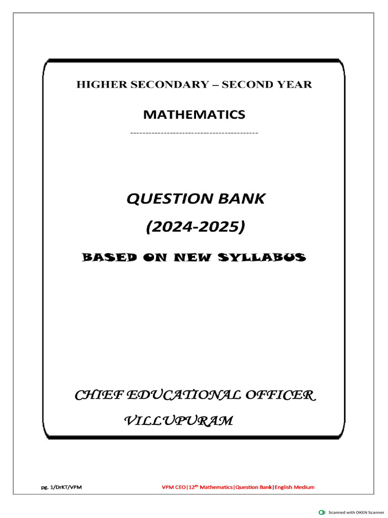 VPM-CEO-12th-Maths-QB-EM KT-2 - 250706 - 225108 | PDF