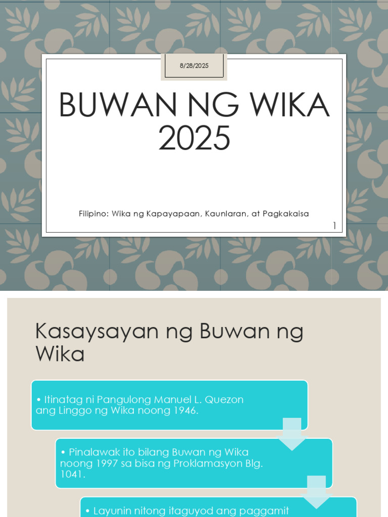 Buwan NG Wika 2025 Presentation | PDF