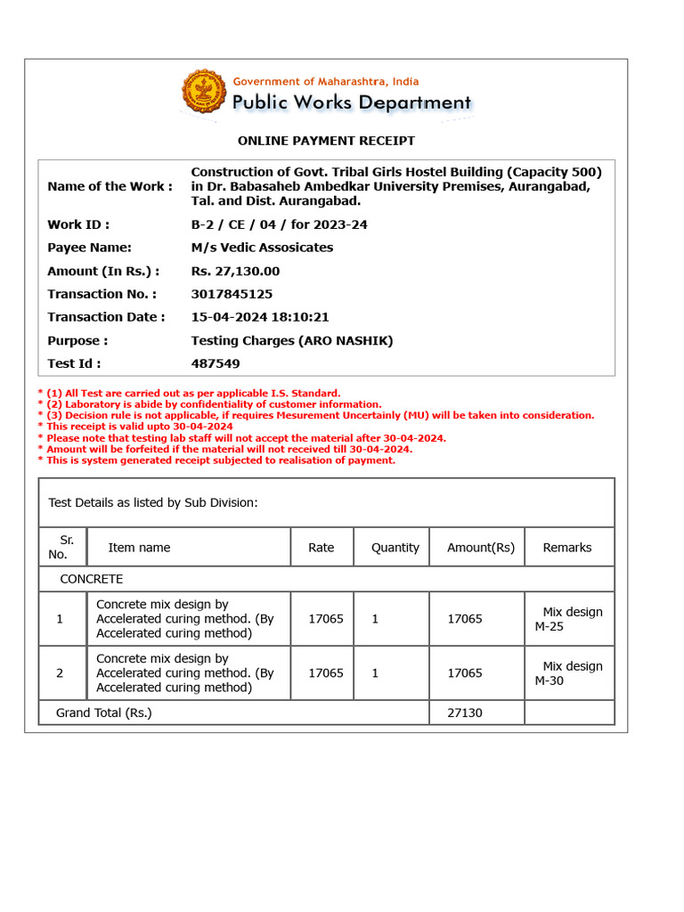 Payment Receipt | PDF