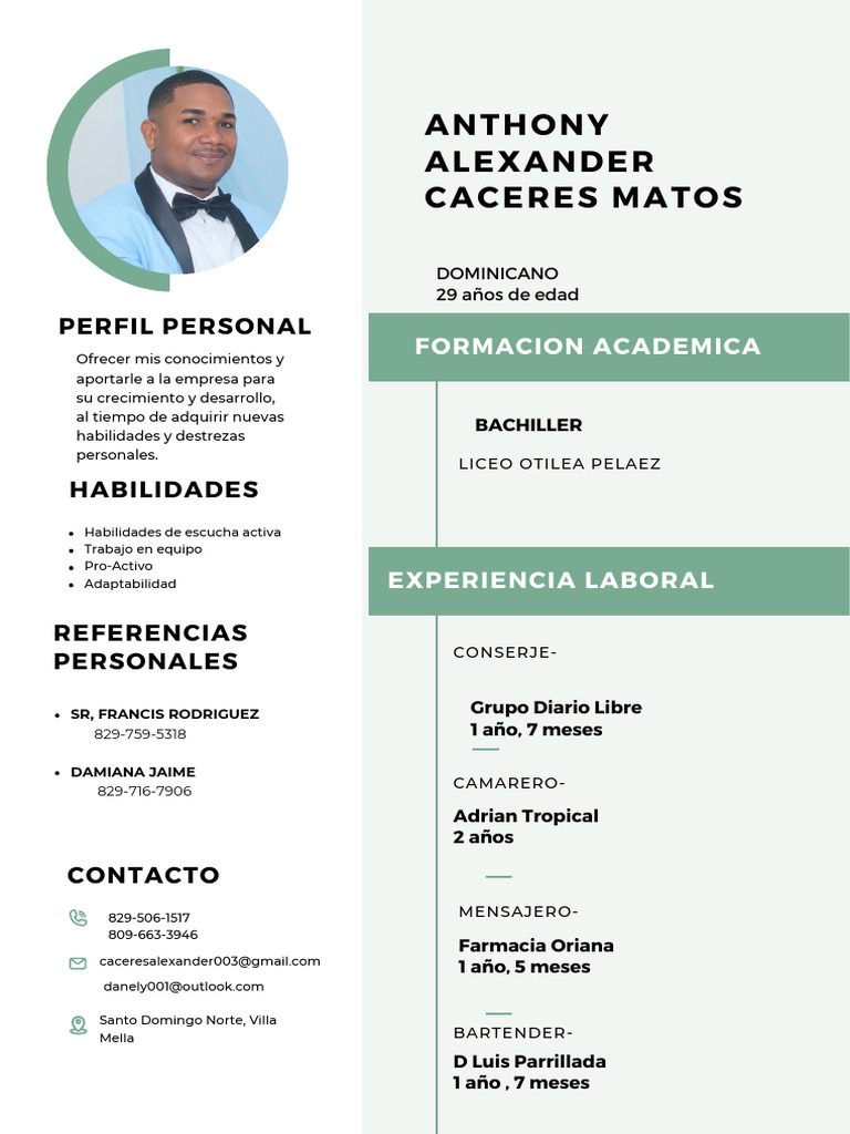 CV Anthony Alexander Caceres Matos | PDF