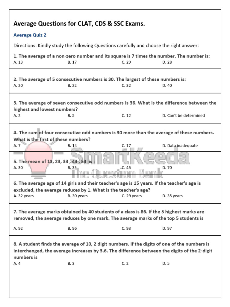 Average of Consecutive Odd Numbers | PDF