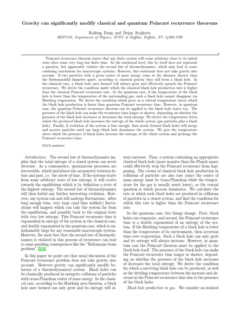 Gravity Can Signi Cantly Modify Classical and Quantum Poincare ...
