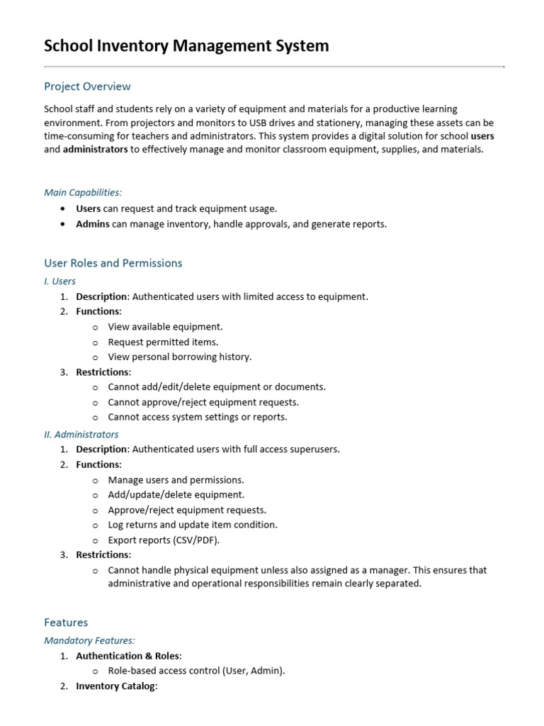 Simple School Inventory Management System | PDF | Databases ...