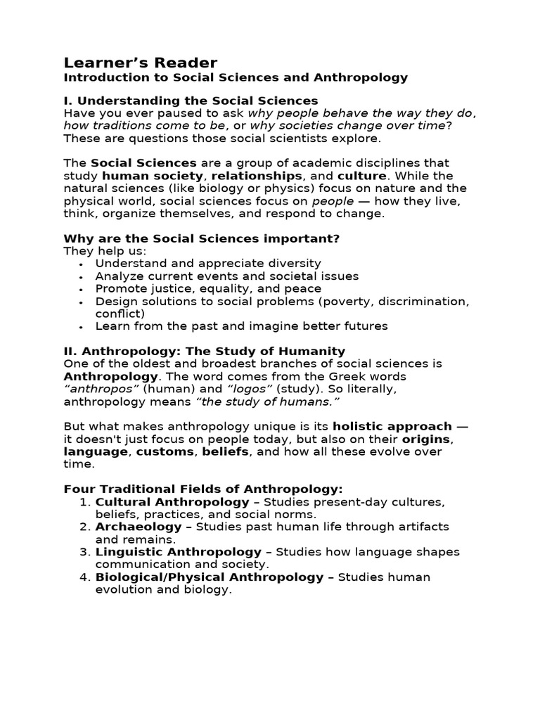 Anthropology Lecture Activity | PDF | Anthropology | Social Sciences