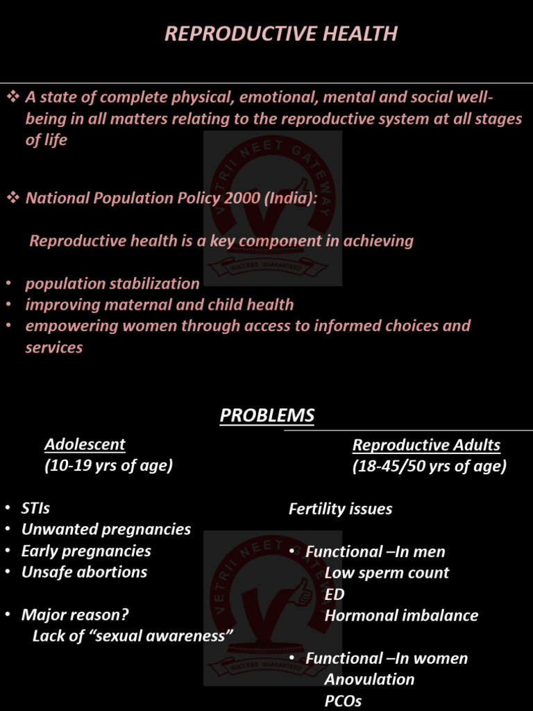 Reproductive Health Strategies in India | PDF | Infertility | Fertilisation