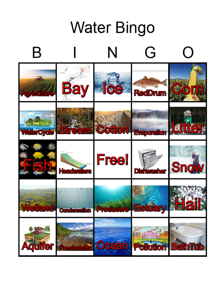 Water Bingo Game for Kids | PDF | Water | Fresh Water