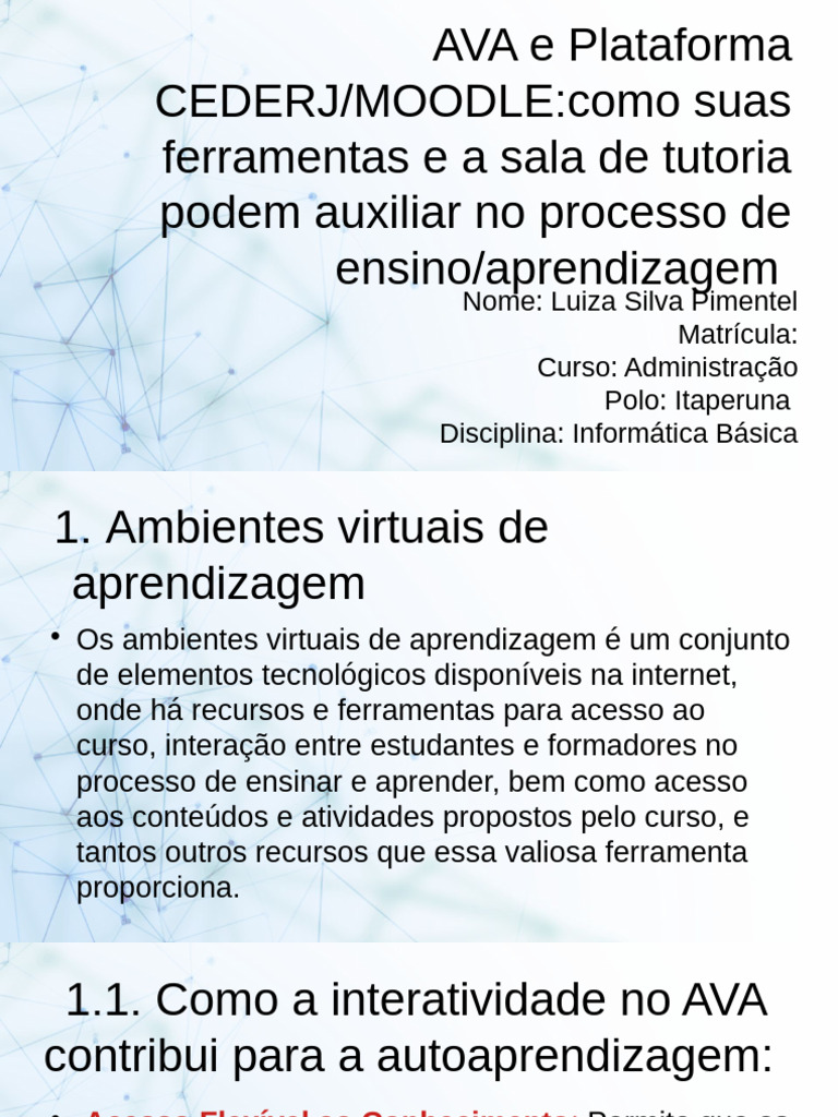 Informática Básica - Teste de Proeficiência | PDF | Moodle | Aprendizado