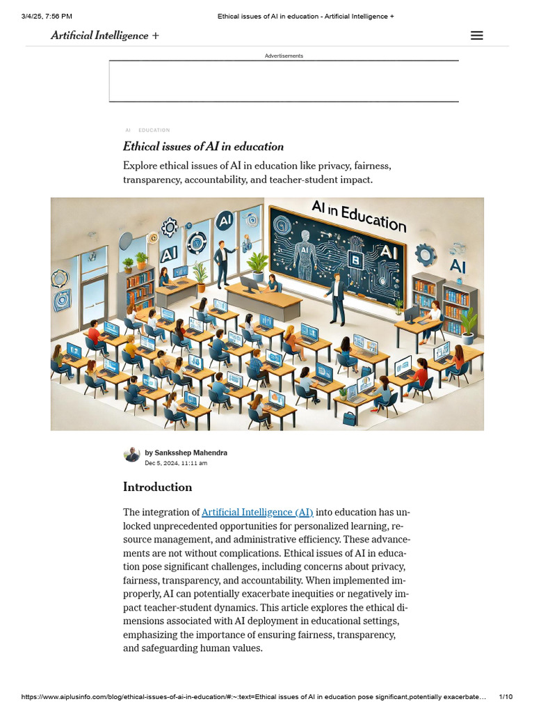 Ethical issues of AI in education - Artificial Intelligence + | PDF | Artificial Intelligence ...