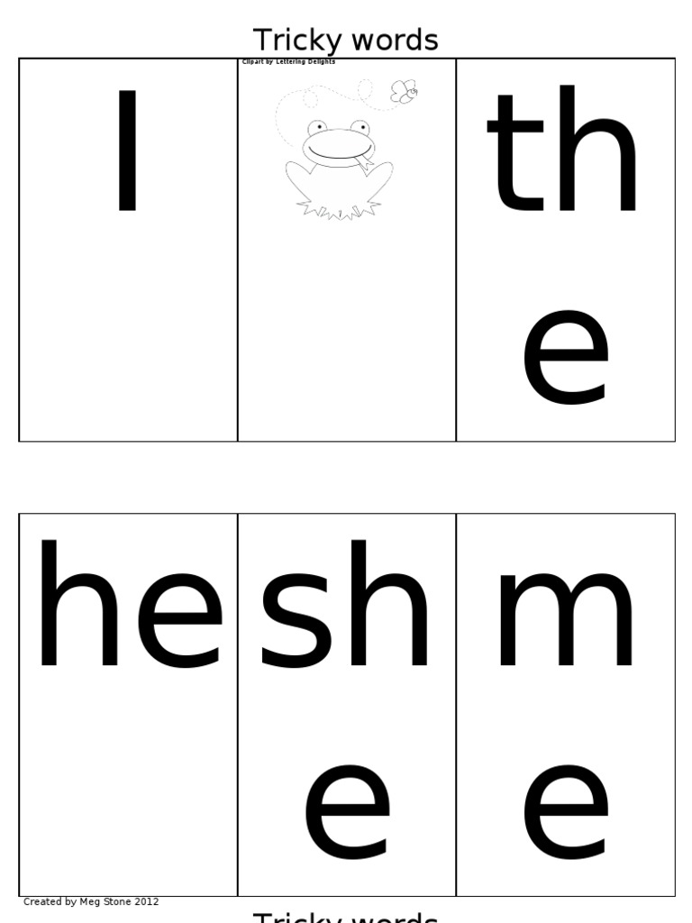 Jolly Phonics Tricky Words For T1 | PDF