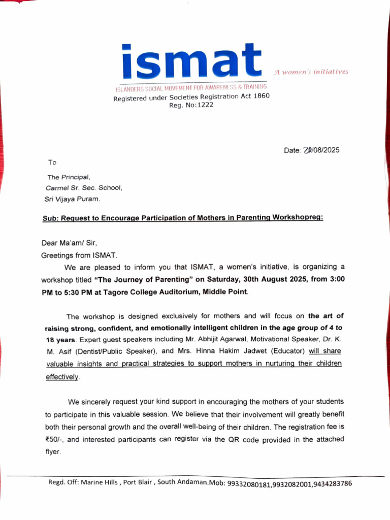 Parenting Workshop for Mothers by ISMAT | PDF | Social Institutions | Youth