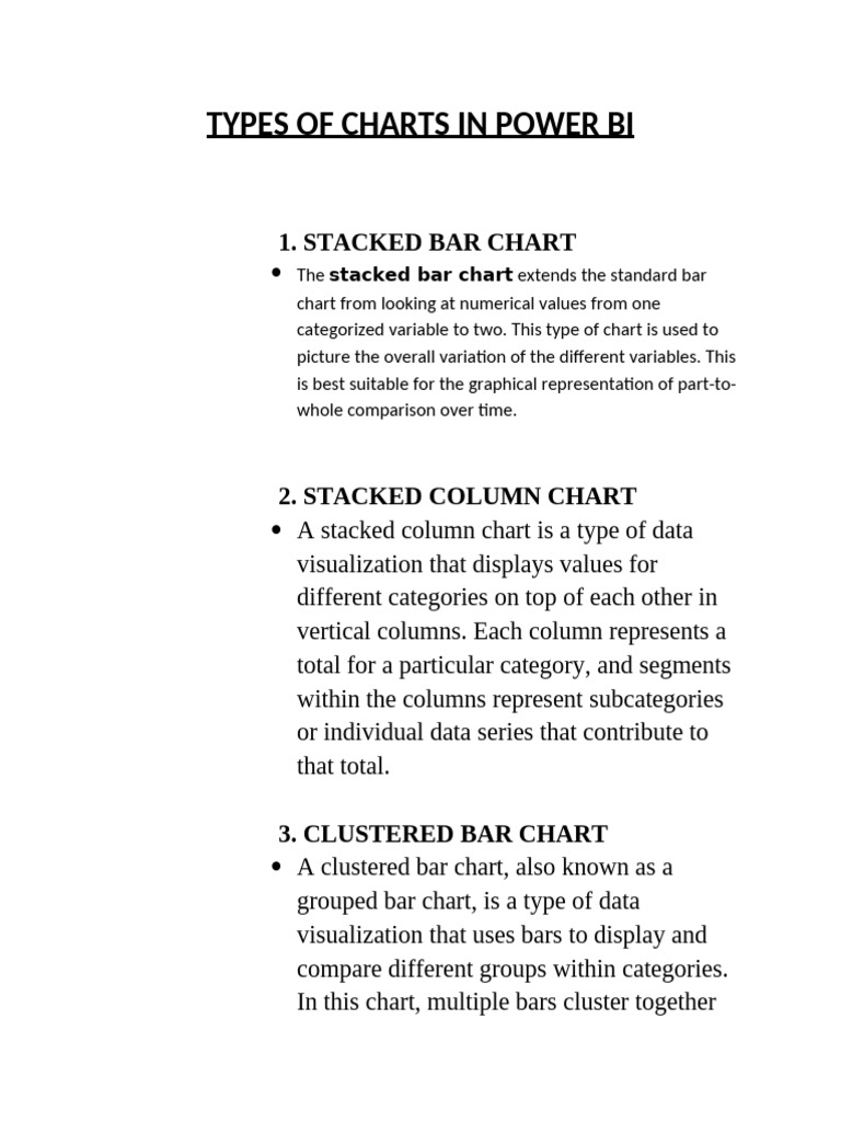 Power BI Chart Types and Uses | PDF | Pie Chart | Chart
