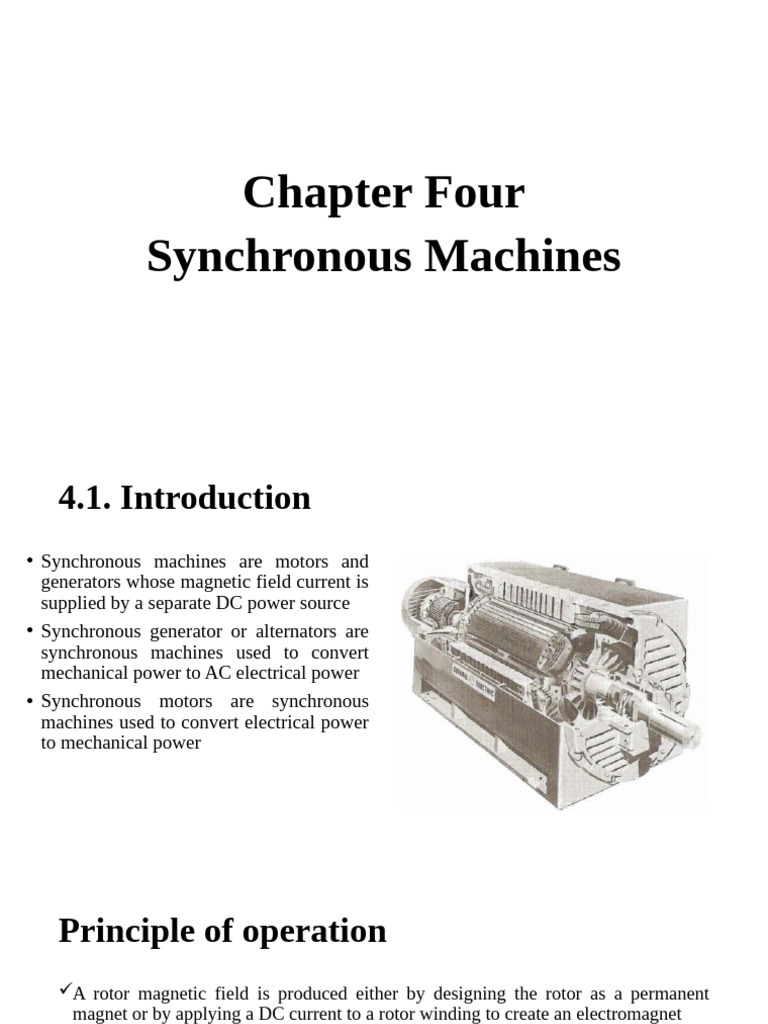 Synchronous Machines | PDF | Electric Generator | Electrical Components