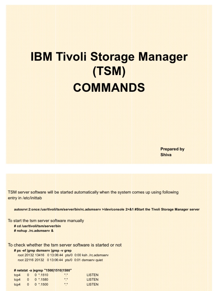 Ibm TSM Commands | PDF | Directory (Computing) | File System