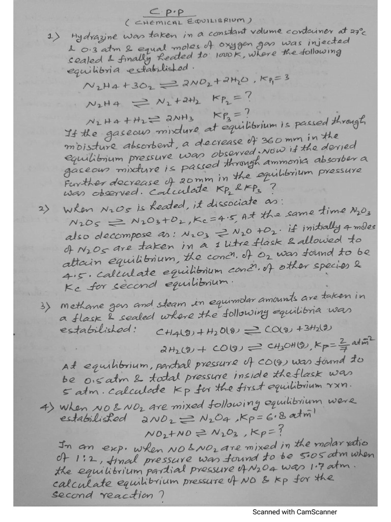 CPP (Chemical Equilibrium) | PDF