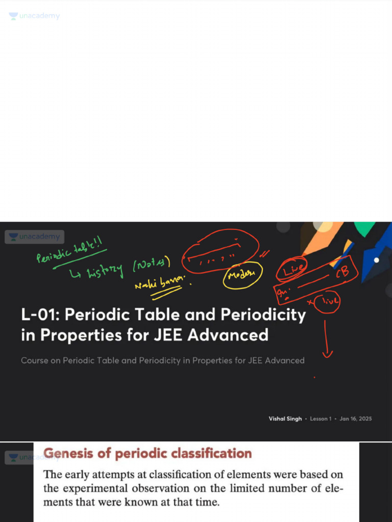L01 Periodic Table and Periodicity in Properties for JEE Advanced With ...
