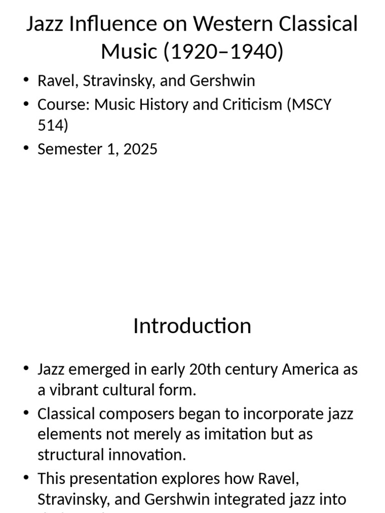 Jazz Influence Classical Music Clean | PDF