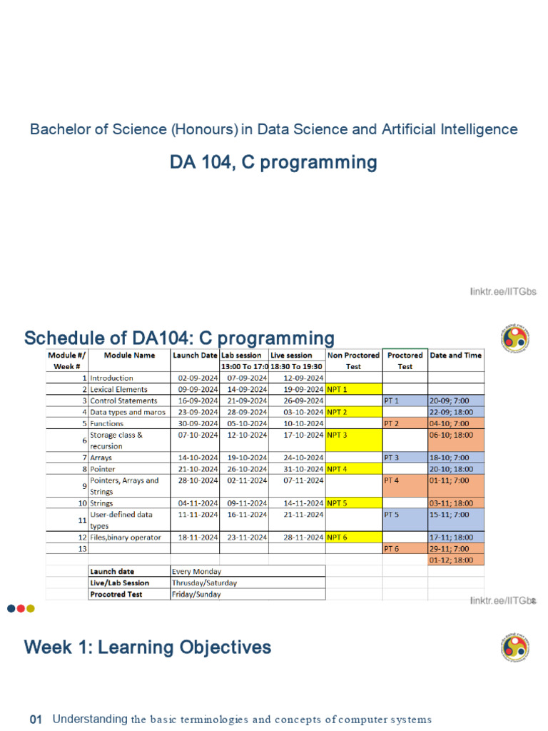 DA 104 Cprogramming IITG BSC Ds Ai Notes Watermark | PDF | Parameter ...