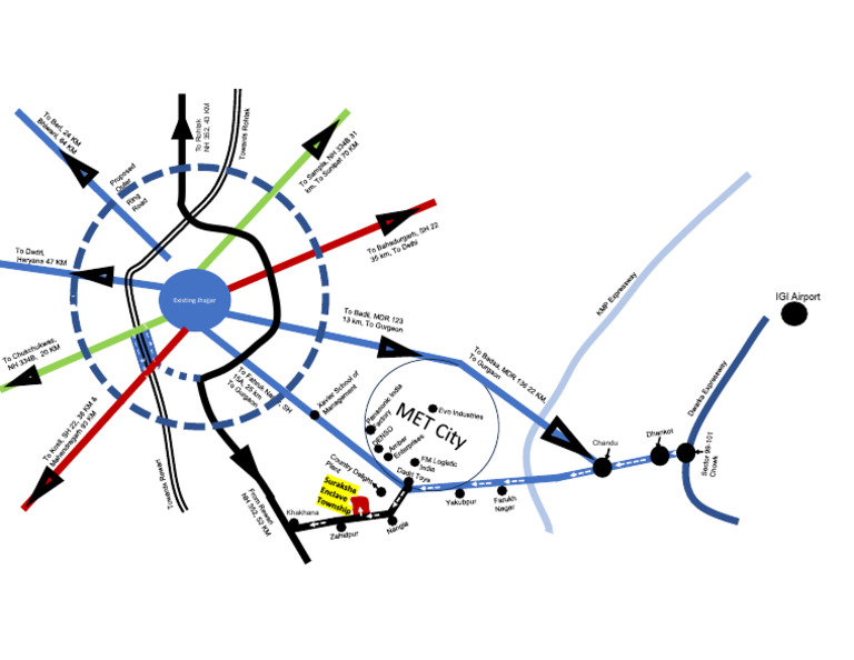 Suraksha Enclave Township Phase-I Route Map | PDF