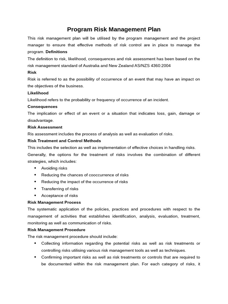 Program Risk Management Strategies | PDF | Risk Management | Risk