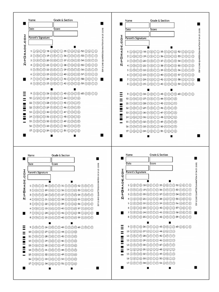 2nd Quarter Exam Answer Sheet | PDF