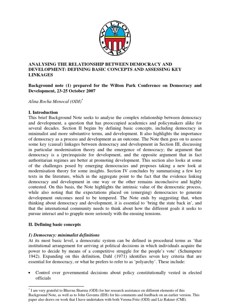 Democracy and Development | PDF | Modernization Theory | Authoritarianism