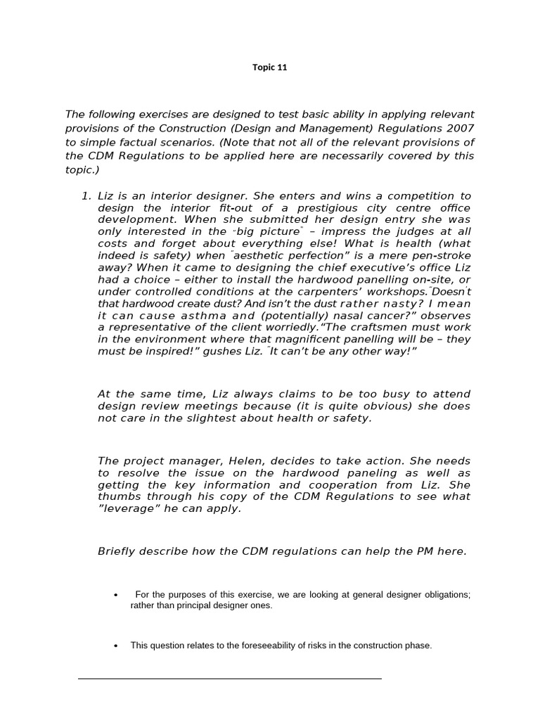 CDM Regulations: Designer Responsibilities | PDF | Occupational Safety ...