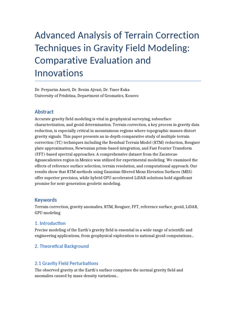 Terrain Correction in Gravity Modeling | PDF | Gravity | Geophysics