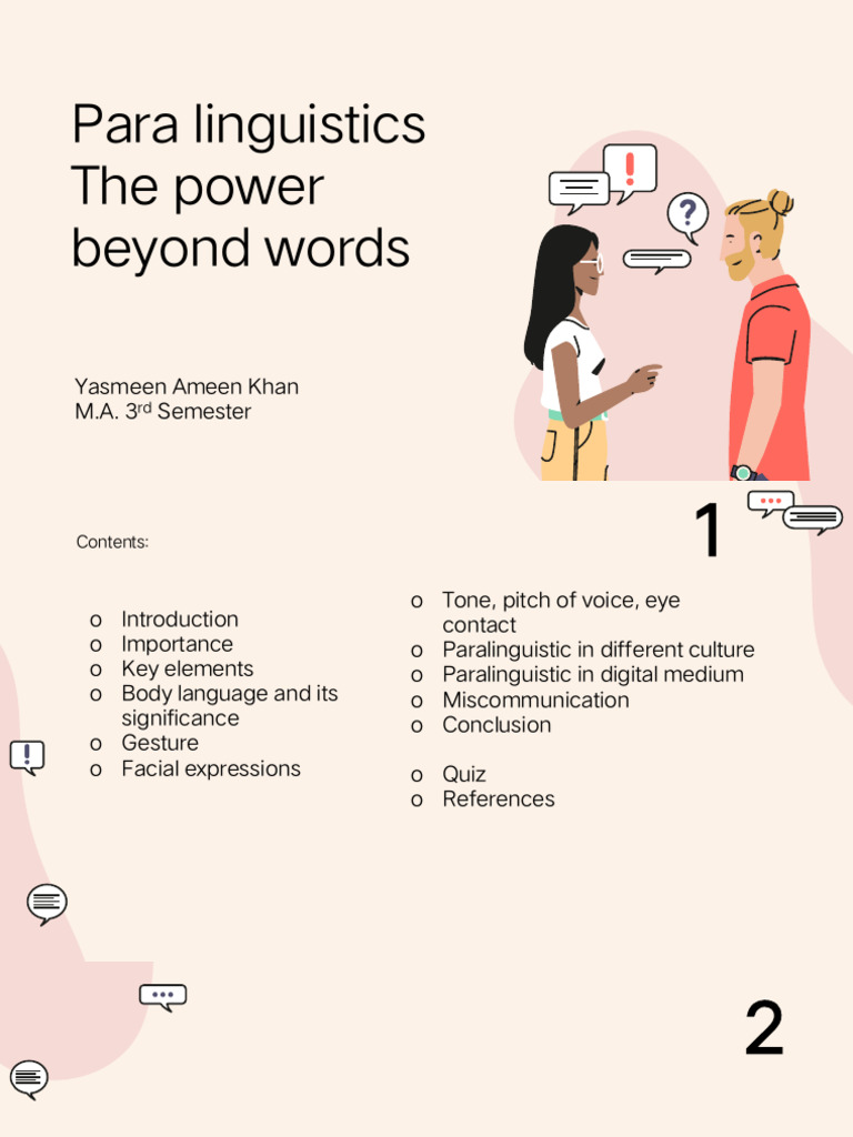 Understanding Paralinguistics in Communication | PDF | Nonverbal ...