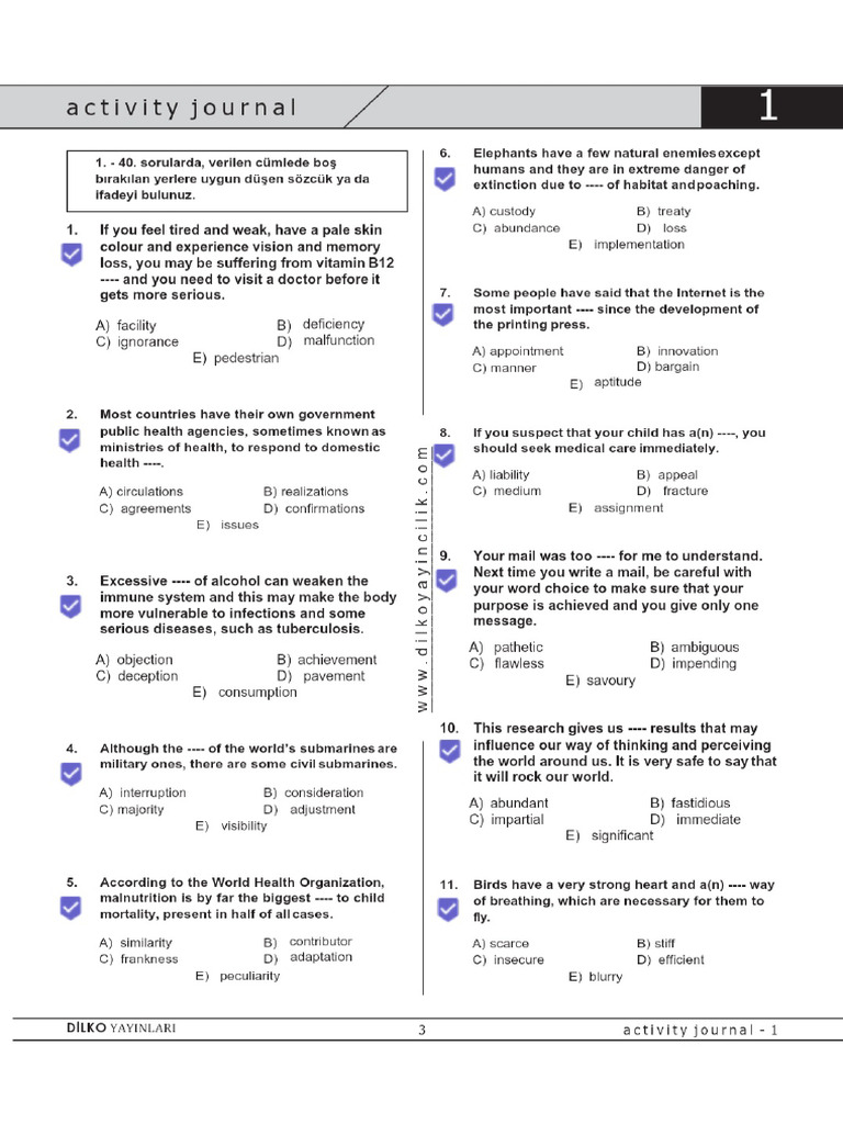 Activity Journal (1.gonderi) | PDF