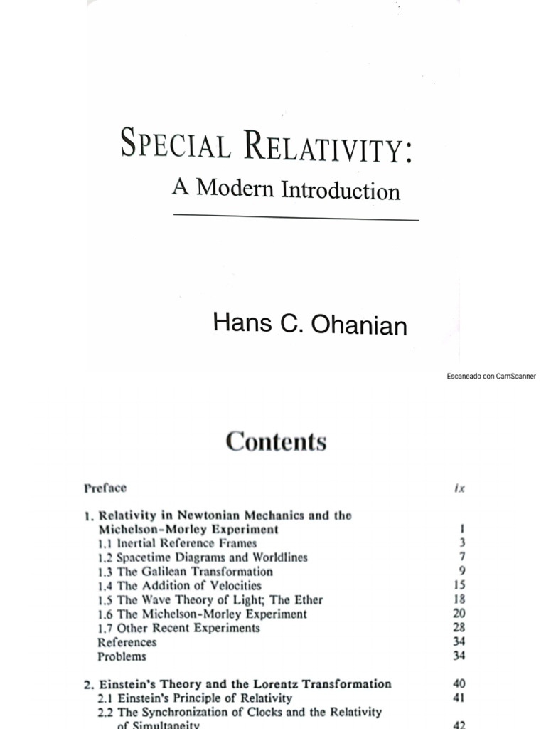 Hans C Ohanian-Special Relativity - A Modern Introduction | PDF