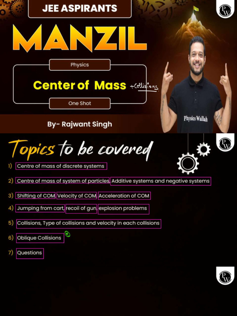 _Center of Mass _ jee _ questions | PDF