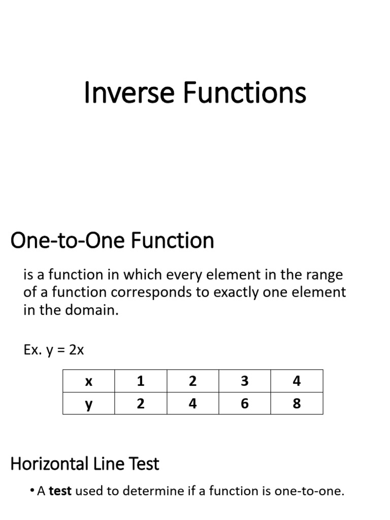 Inverse Functions and Horizontal Line Test | PDF | Function ...