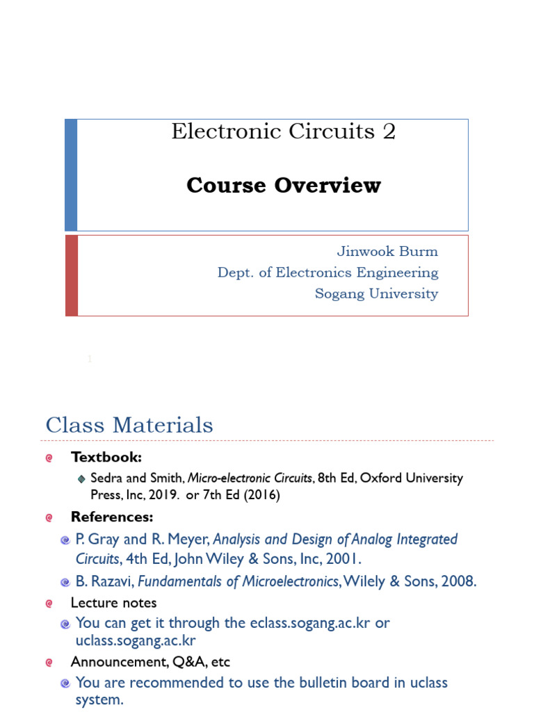 Electronic Circuits Course Overview | PDF