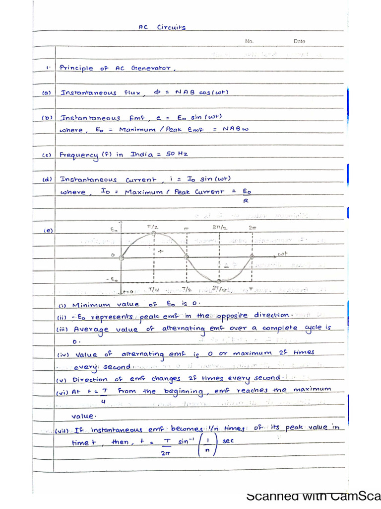 AC Circuits Formula List | PDF