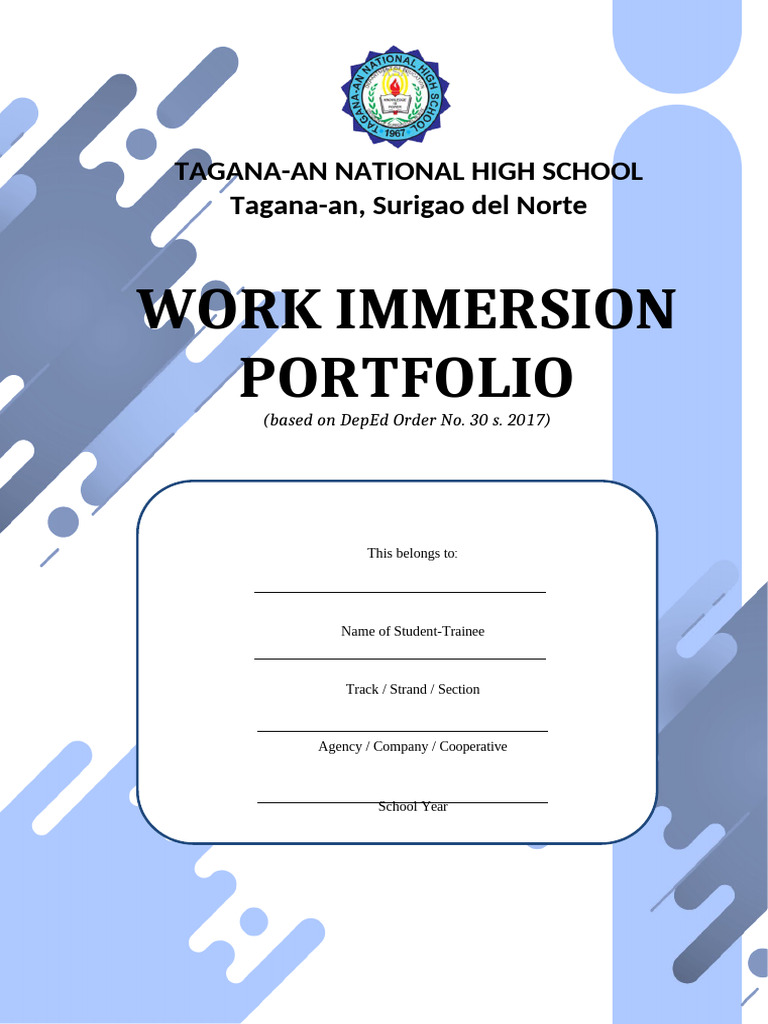 SHS Work Immersion Portfolio Final | PDF