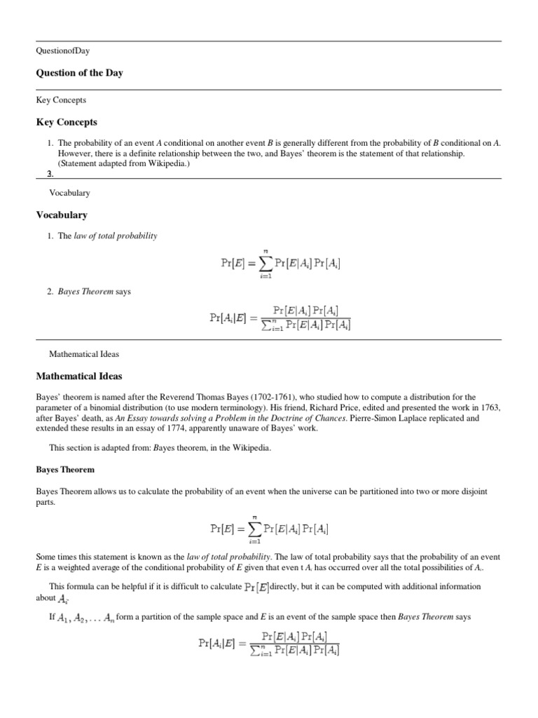 Bayes Theorem | PDF | Multiple Choice | Probability