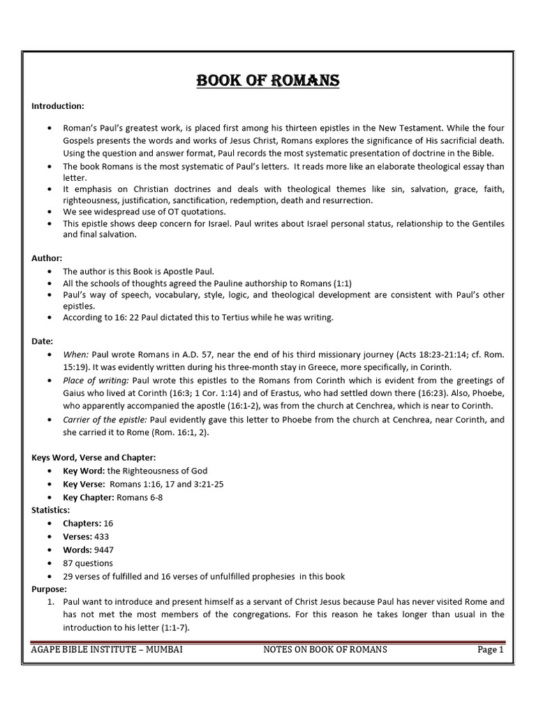 Romans English | PDF | Justification (Theology) | Epistle To The Romans