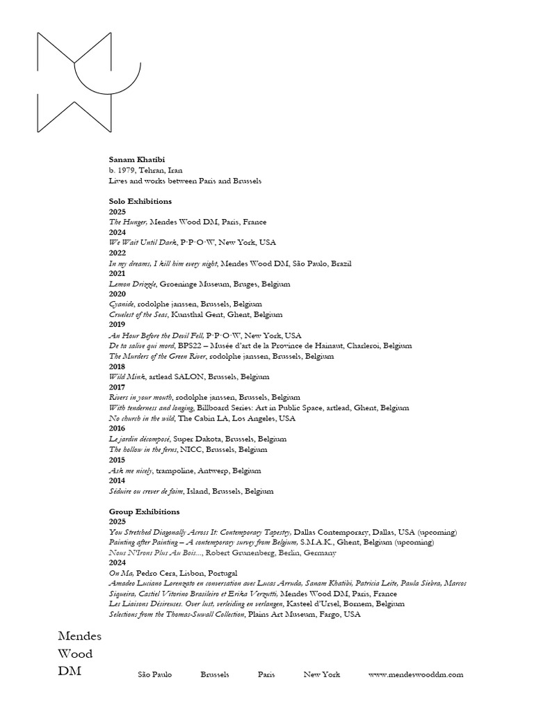 MWDM CV Sanam Khatibi 2025 | PDF | The Arts | Modern Art