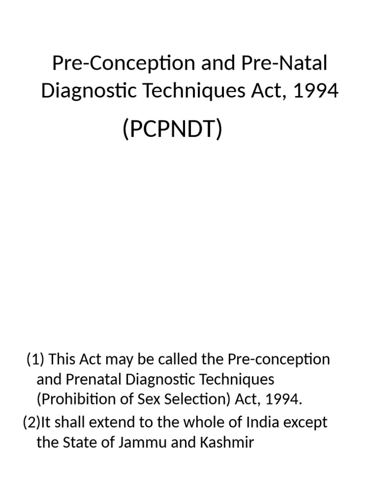 PCPNDT Act: Preventing Sex Selection | PDF | Medical Ultrasound | Pregnancy