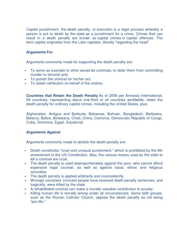 Death Penalty Debate: Arguments For and Against Capital Punishment ...