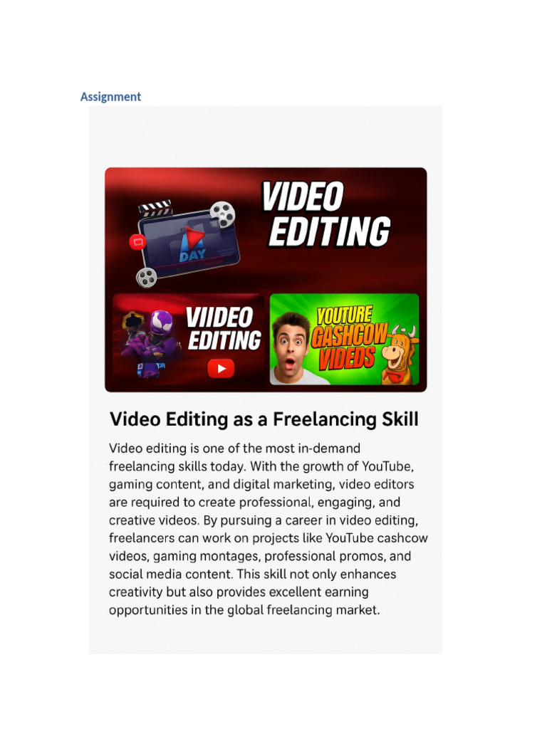 Video Editing Assignment | PDF