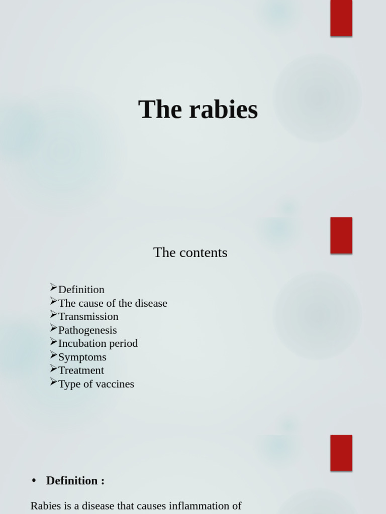 Rabies: Definition and Key Information | PDF