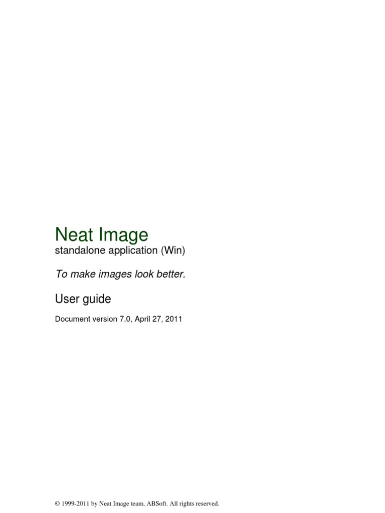 Neat Image: User Guide | PDF | Digital Image | Data Compression