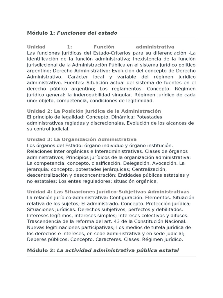 Funciones y Estructura del Estado Argentino | PDF | Ley administrativa ...