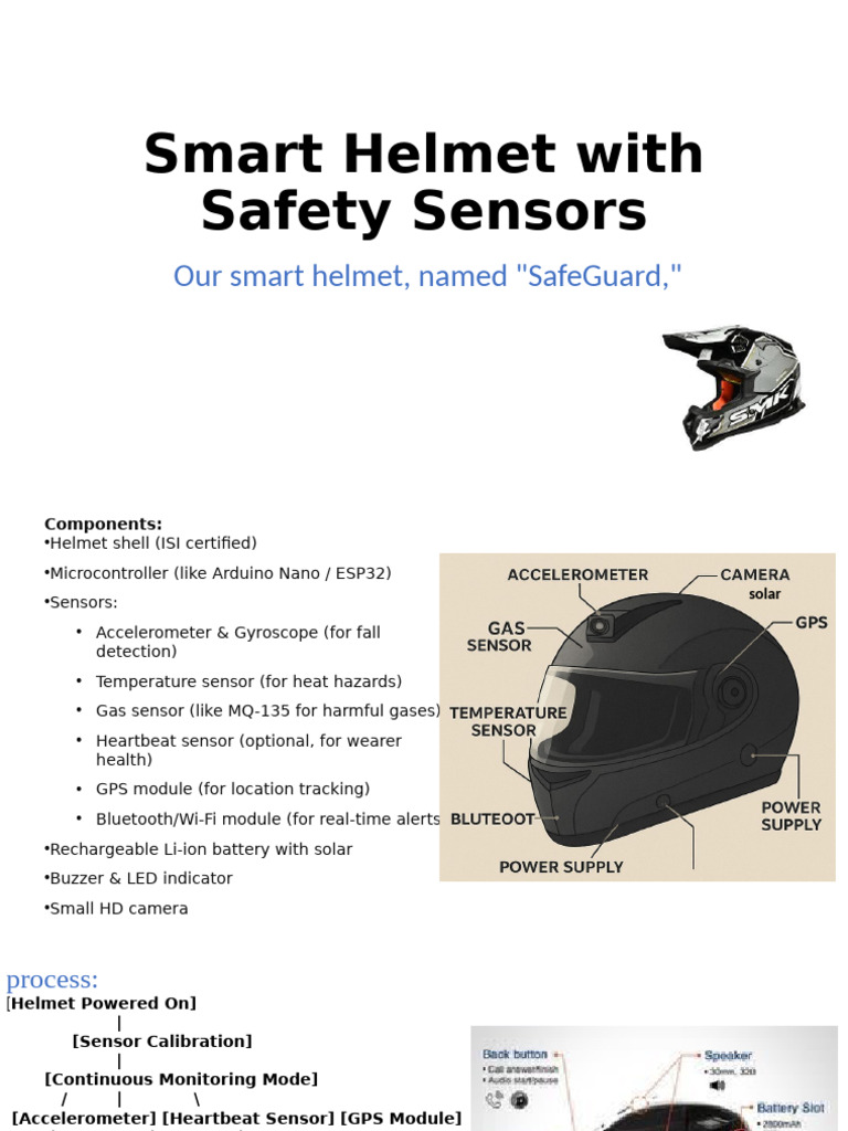 Smart Helmet With Safety Sensors-1 | PDF